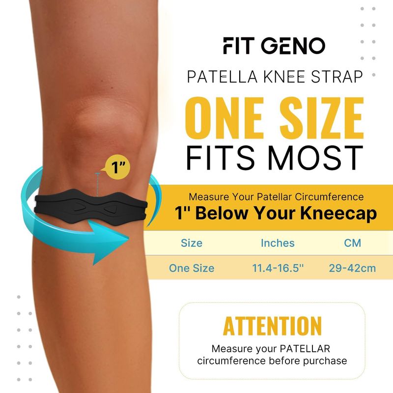 Fitgeno Knee Strap Patella Support: Knee Band for Patellar Tendon Pain ...
