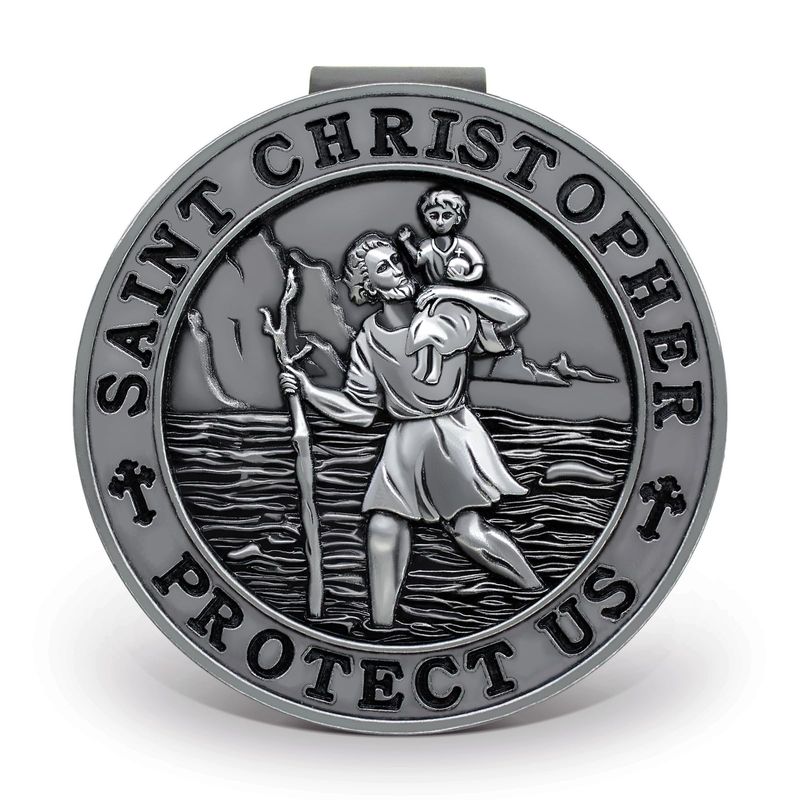 PloreWay St. Christopher Medal for Car, Metal Saint Christopher Visor ...