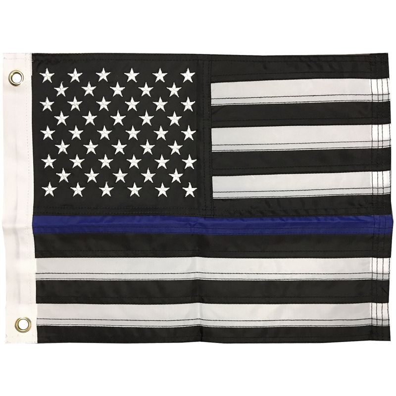 G Ganen 12x18 Inch Nylon Embroidered Police Officer Thin Blue Line ...
