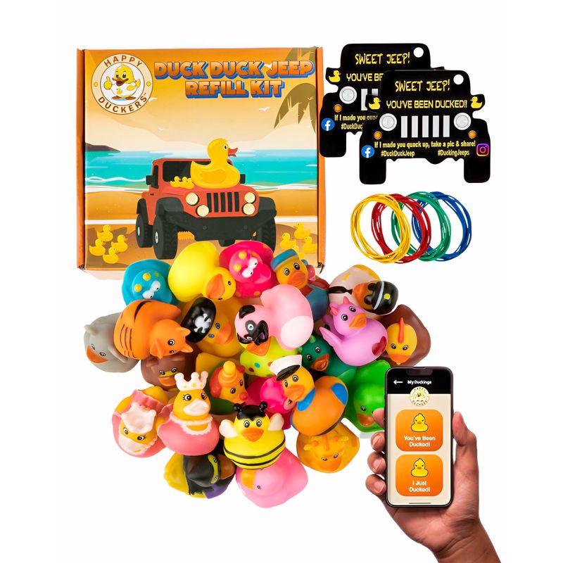 Jeep Ducks for Ducking Refill Kit- 75 Piece kit Including 25 Rubber ...