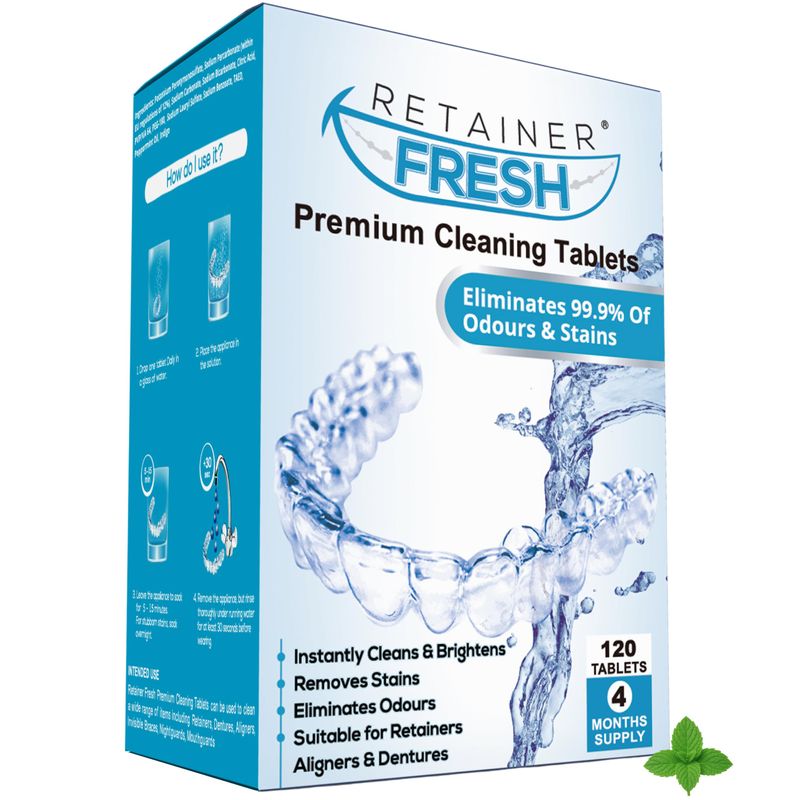 Retainer Cleaner Tablets - 120 Tablets 4 Month Retainer Fresh ...