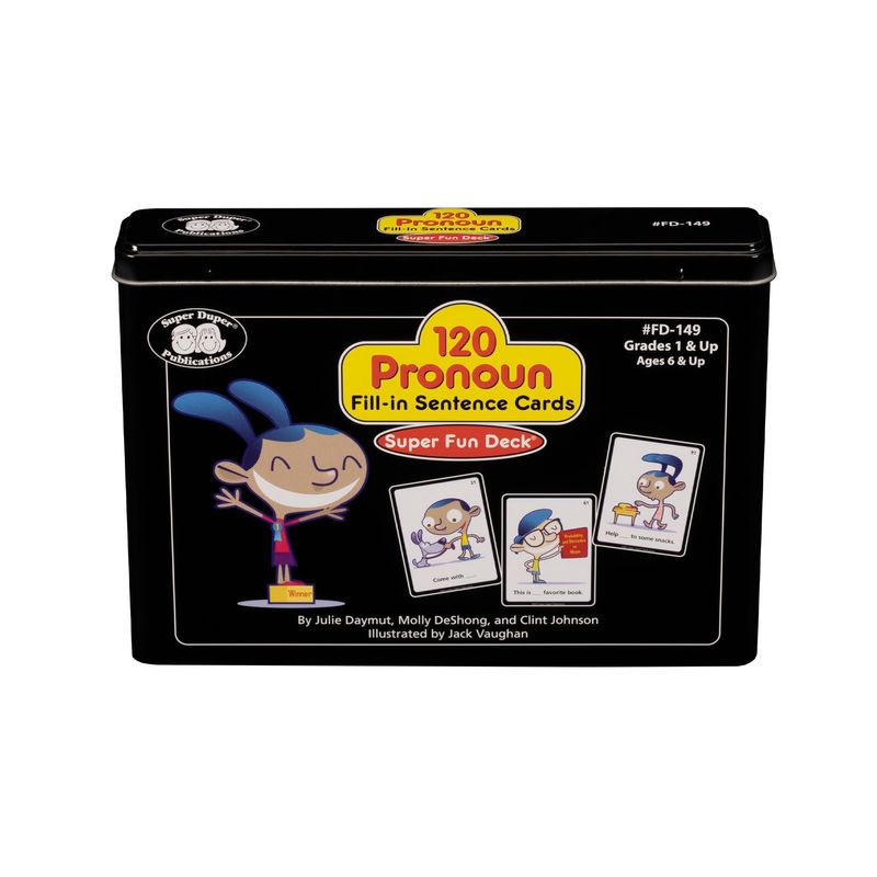 Super Duper Publications | 120 Pronoun Fill-in Sentence Fun Deck Flash Cards | Educational ...