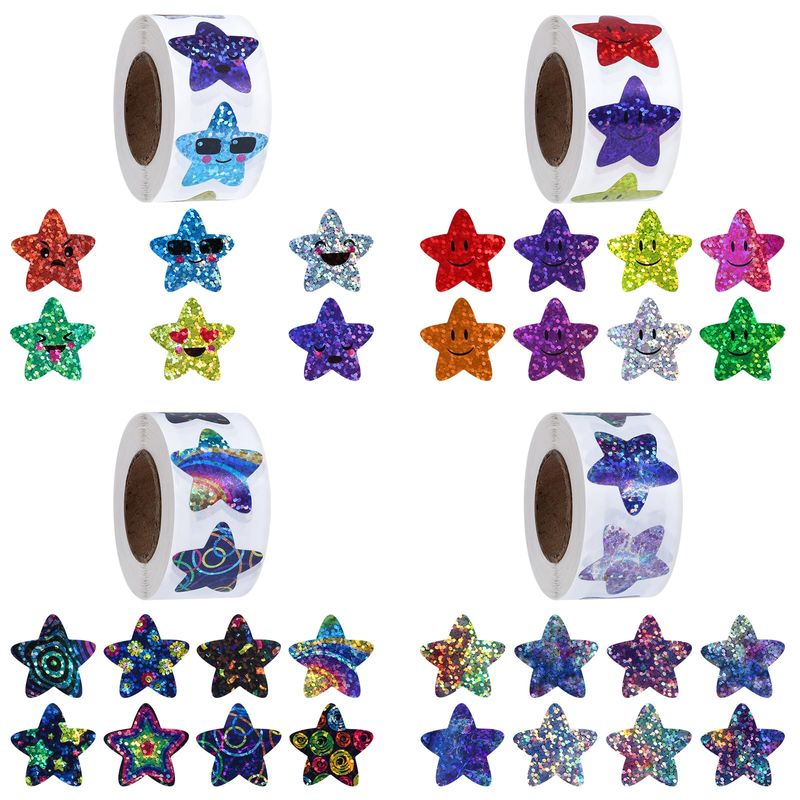 2000 pcs Reward Star Stickers for Children, Shiny Glitter Stickers for ...