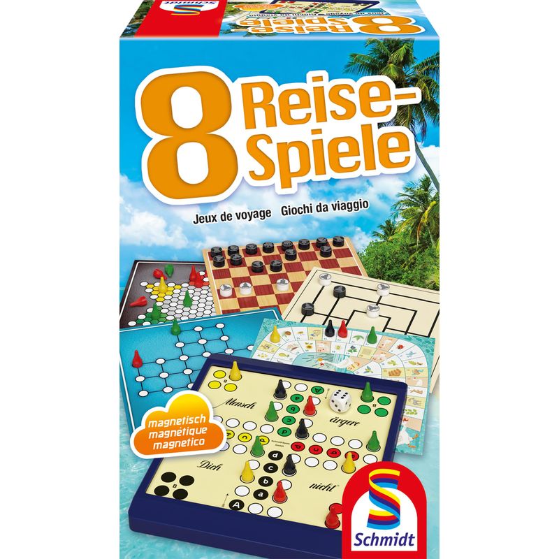 Schmidt Spiele 49102 - 8 Travel Games, Game Collection, Magnetic ...