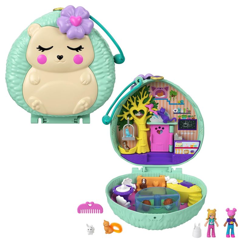 Polly Pocket Hedgehog Cafe Compact, Café & Pet Theme, Micro Polly Doll ...