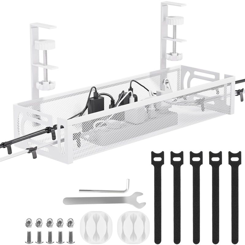 Cable Management, Under Desk Cable Management No Drill, Metal Cable ...