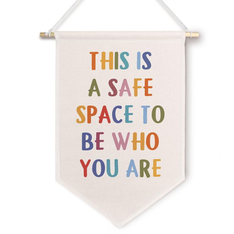 ChissNook Safe Space Sign Canvas Banner, Boho Classroom Calming Corner ...