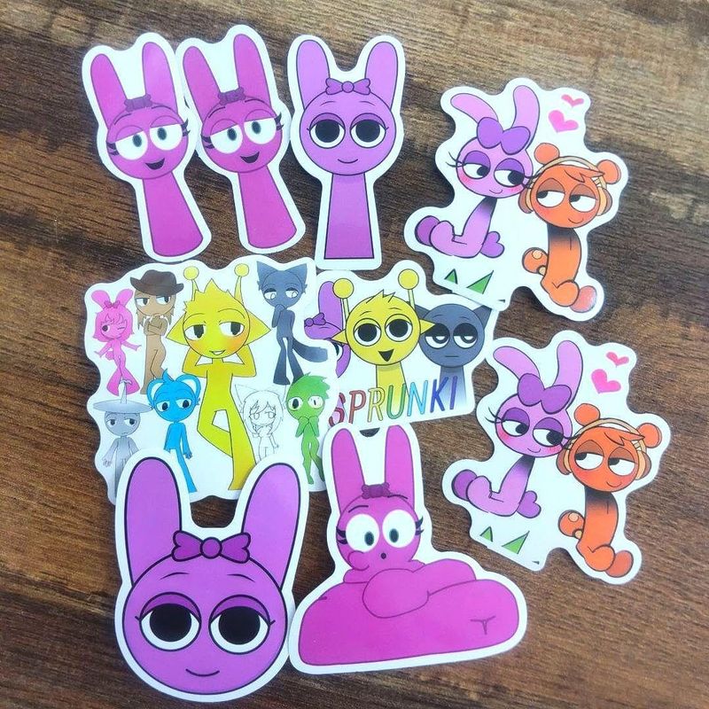 Splanky Pinki Sprunki Stickers Set of 9 Stickers - Online Marketplace ...