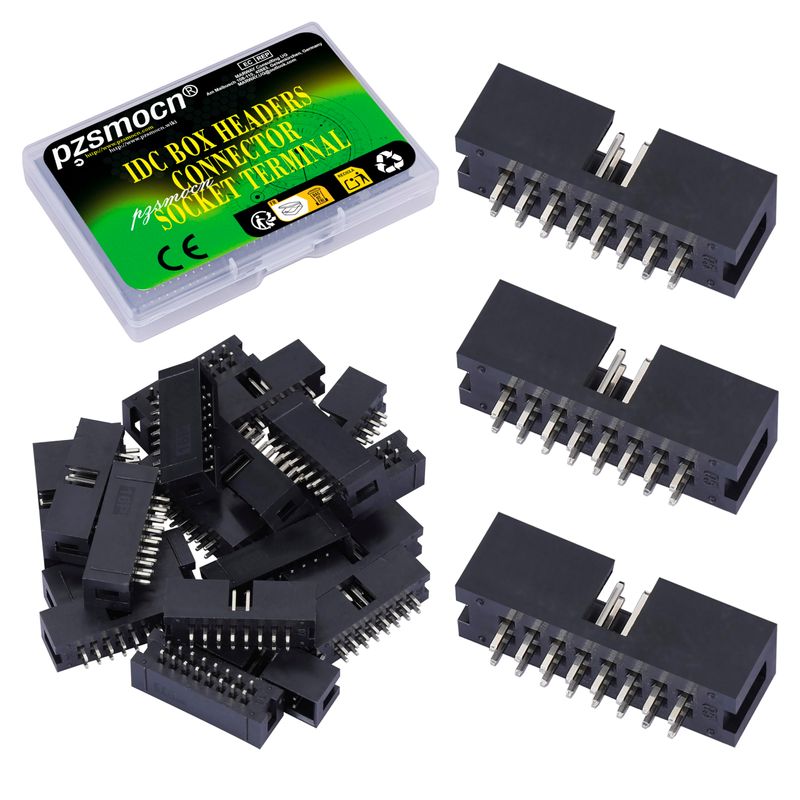 Pzsmocn 20 Pieces IDC 2 * 8 Double Row 2.54 mm Pitch JTAG ISP 16-Pin ...