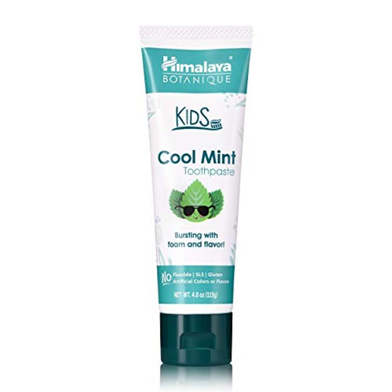Himalaya Botanique Kids Toothpaste, Cool Mint Flavor to Reduce Plaque ...