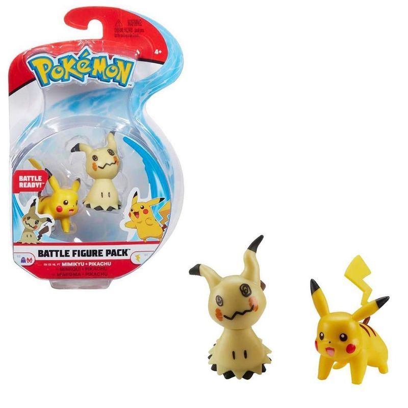 Pokémon Battle Figures 2 Pack Pikachu & Mimikyu 5cm Figures Officially ...