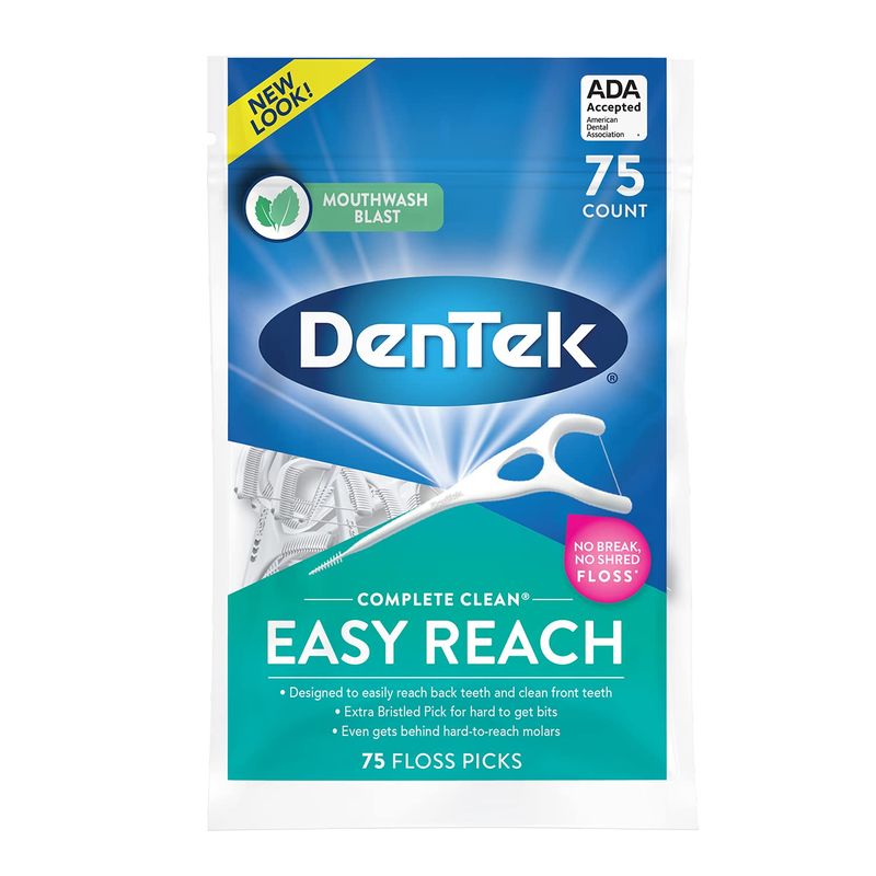DenTek Complete Clean | Easy Reach Angled Floss Picks | No Break & No ...