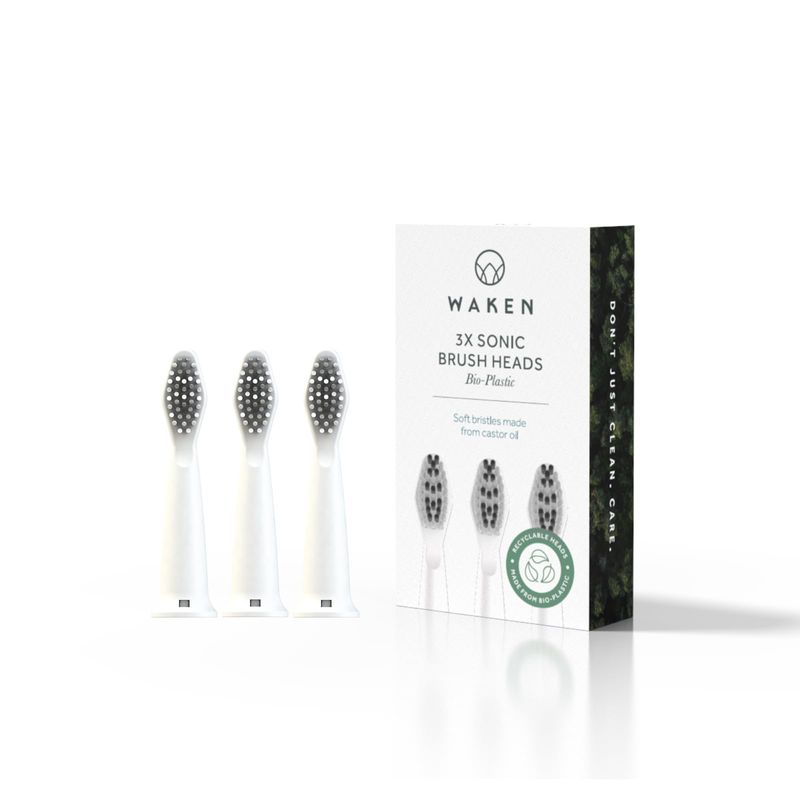 Waken Sonic Electric Toothbrush Replacement Heads - Pack of 3 White ...
