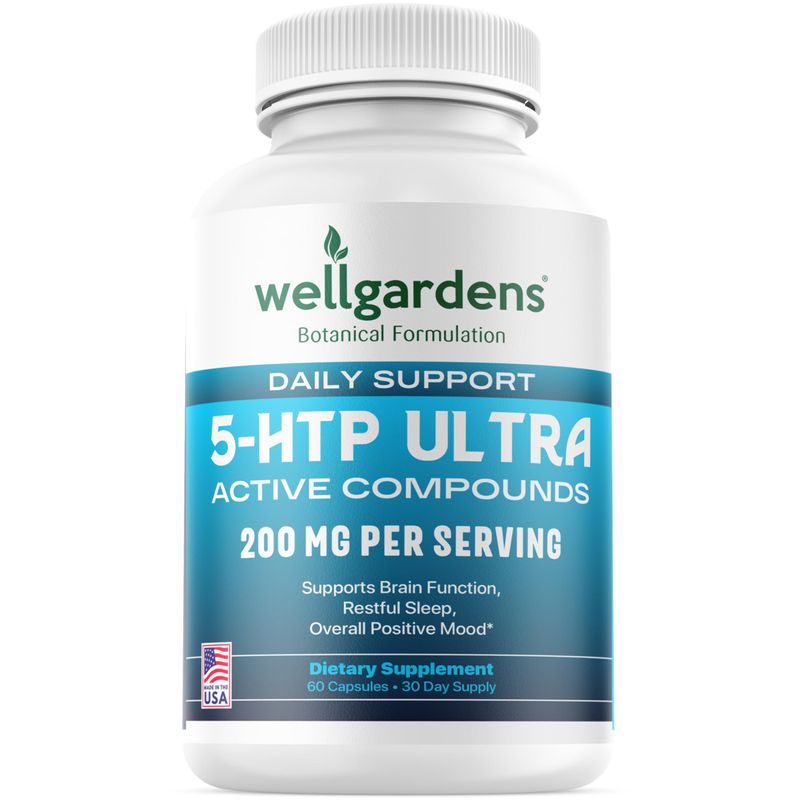 100% Pure 200 MG 5-HTP Ultra for Healthy Sleep and Sense of Wellbeing ...