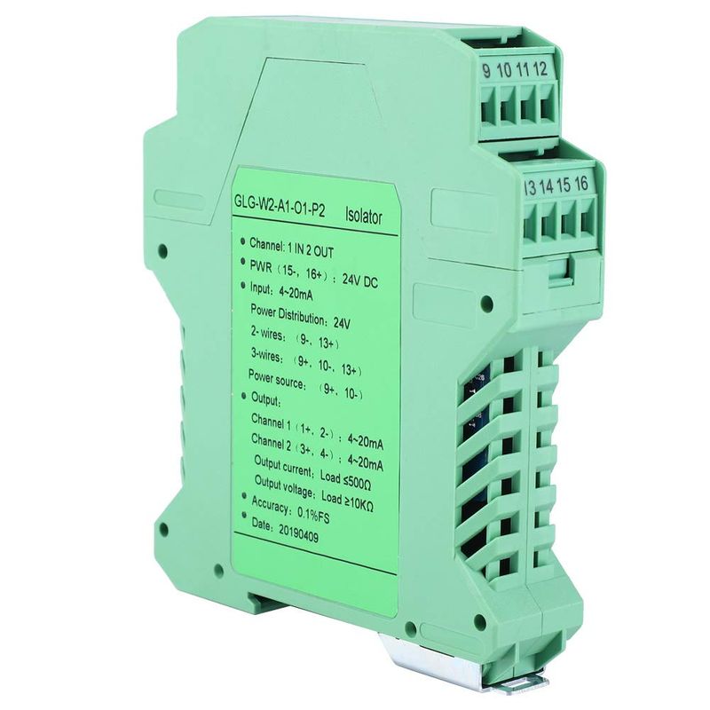 Dioche 4-20mA Signal Isolator, DC 24V 1 in 2 Out, 4-20mA to 4-20mA ...