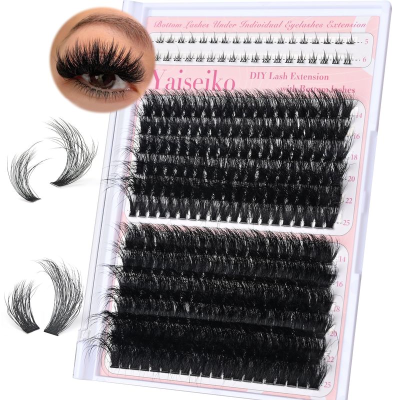 Fluffy Eyelash Clusters with Bottom Lashes 14-25mm Volume Lash Clusters ...