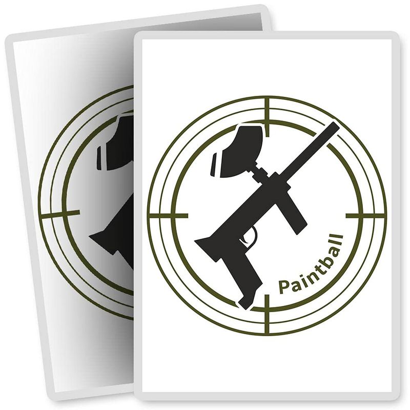 2 x Vinyl Stickers - Rectangle Shape 7x10cm - Paintball Gun Sign Symbol ...