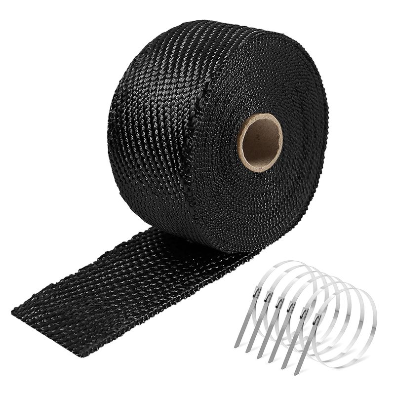 Titanium Exhaust Heat Tape Wrap,2”x 16 Ft, Motorcycle Fiberglass Heat ...