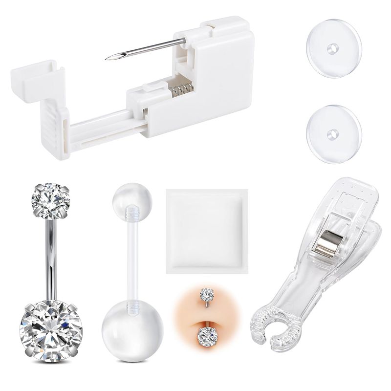 AVYRING Belly Button Piercing Kit, Disposable Self Piercing Kit for ...