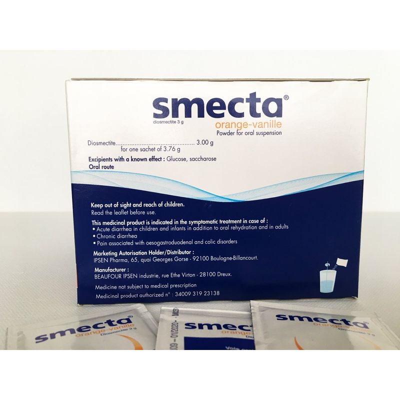 Original Smecta 3g Product of France 60 sachets Natural Treatment of ...