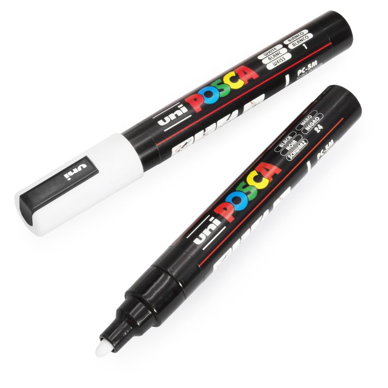 Posca Uni-Ball PC-5M Paint Marker Art Pens - 1.8-2.5mm – Black and ...