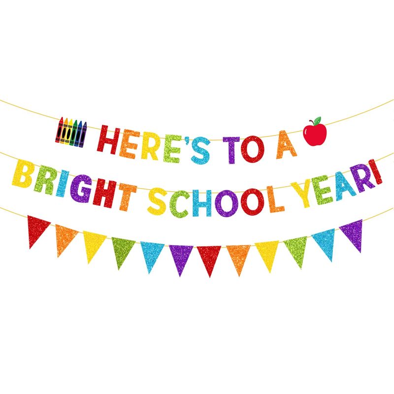 PTFNY Glitter Here's To A Bright School Year Banner Back to School ...