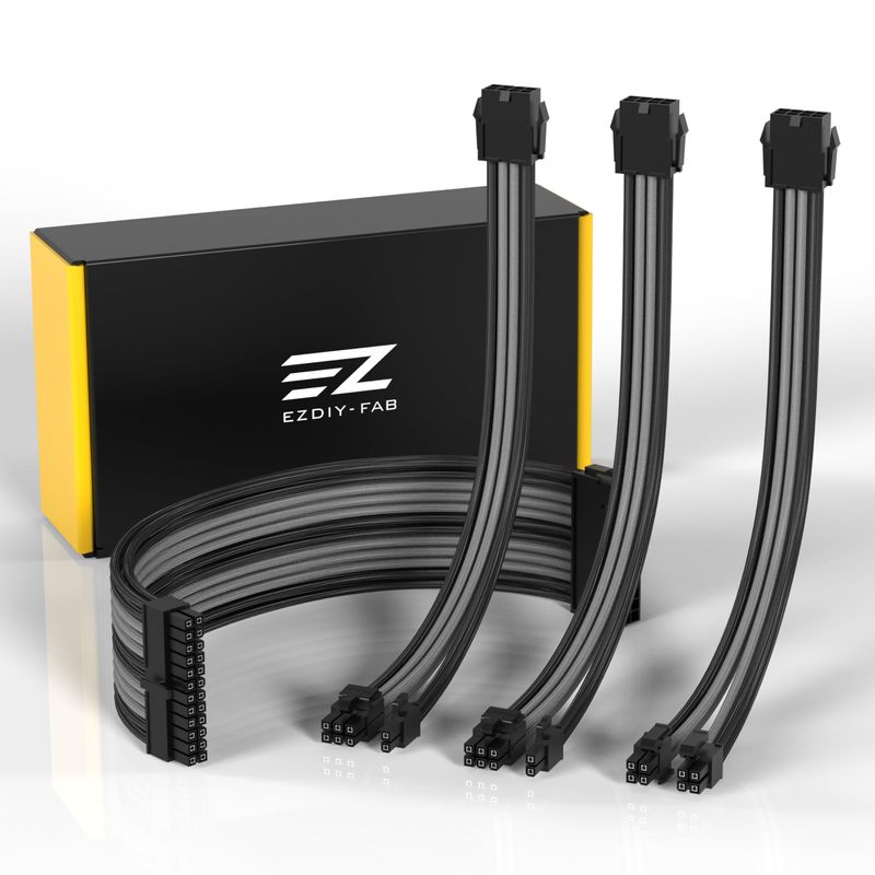 EZDIY-FAB PC Sleeve Cable GPU/CPU PC Power Supply Compliant with ATX 3. ...
