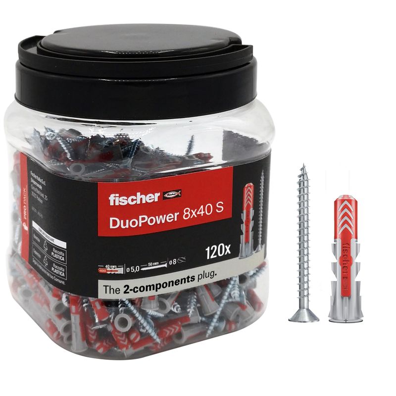 Fischer Propack Duopower 572886 Reusable Wall Plugs with Screw for ...