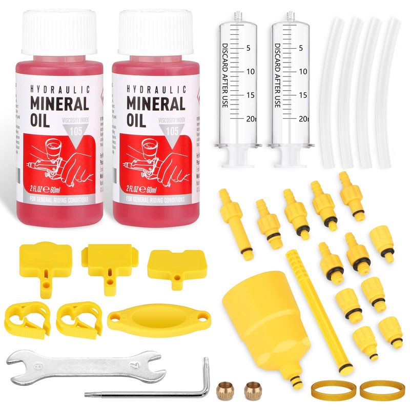 ytorgr Brake Bleed Kit with Mineral Bicycle Brake Fluid 120ml Hydraulic ...