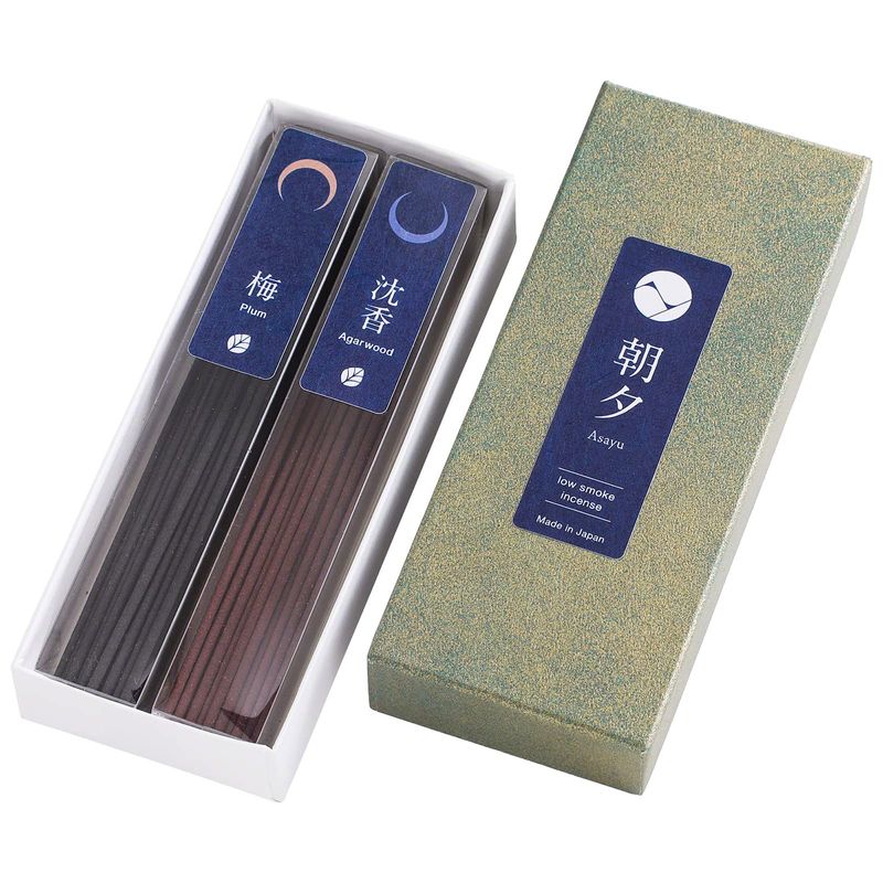 Asayu Japan Incense Sticks Set with Low Smoke for Morning and Evening ...