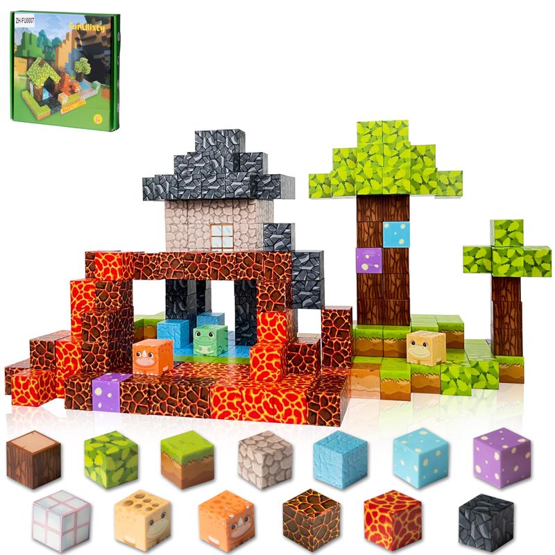 FurUlixty Magnetic Blocks Toddlers Toys - Build Cubes Magnet World 3 ...