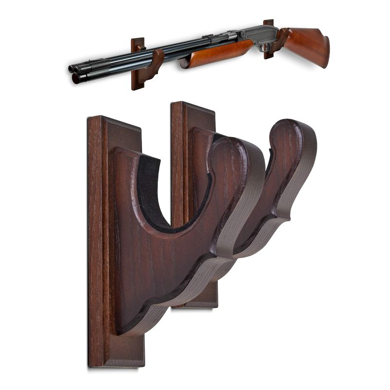 Teslyar Gun Rack Wall Mount Hold Up Displays Horizontal Gun Rack and ...