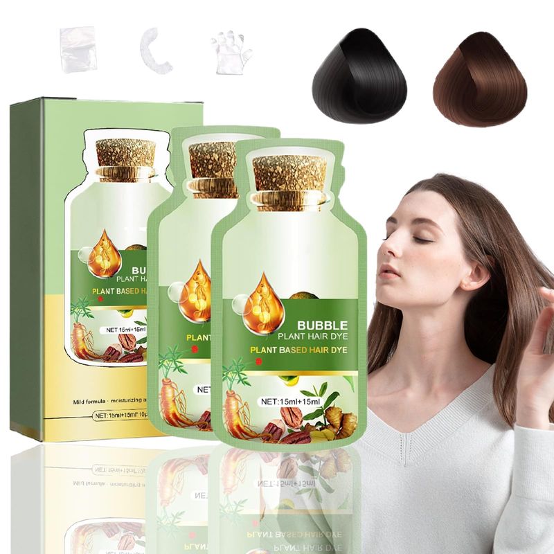 Zhnnt Natural Plant Hair Dye,New Botanical Bubble Hair Dye 30ml10packs ...