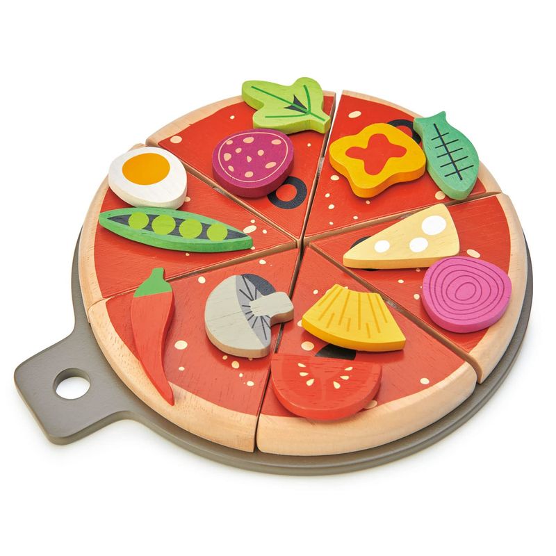 Tender Leaf Toys - Pizza Party - 6 Slices of Realistic Pizza Toy Set ...
