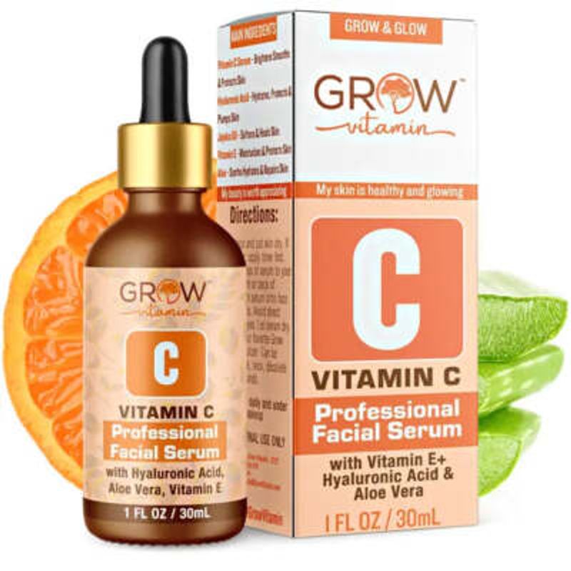 Grow Vitamin - Vitamin C Serum 1 fl. oz, Professional Facial Serum (30 ...