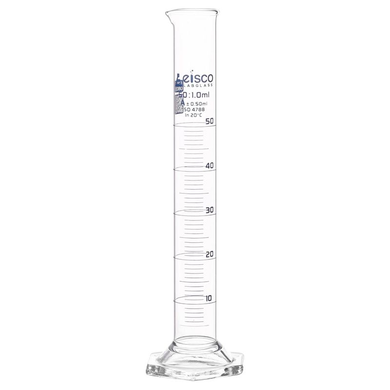 Eisco Labs - 50mL Measuring Cylinder - Tolerance ±0.50mL - Class A ...
