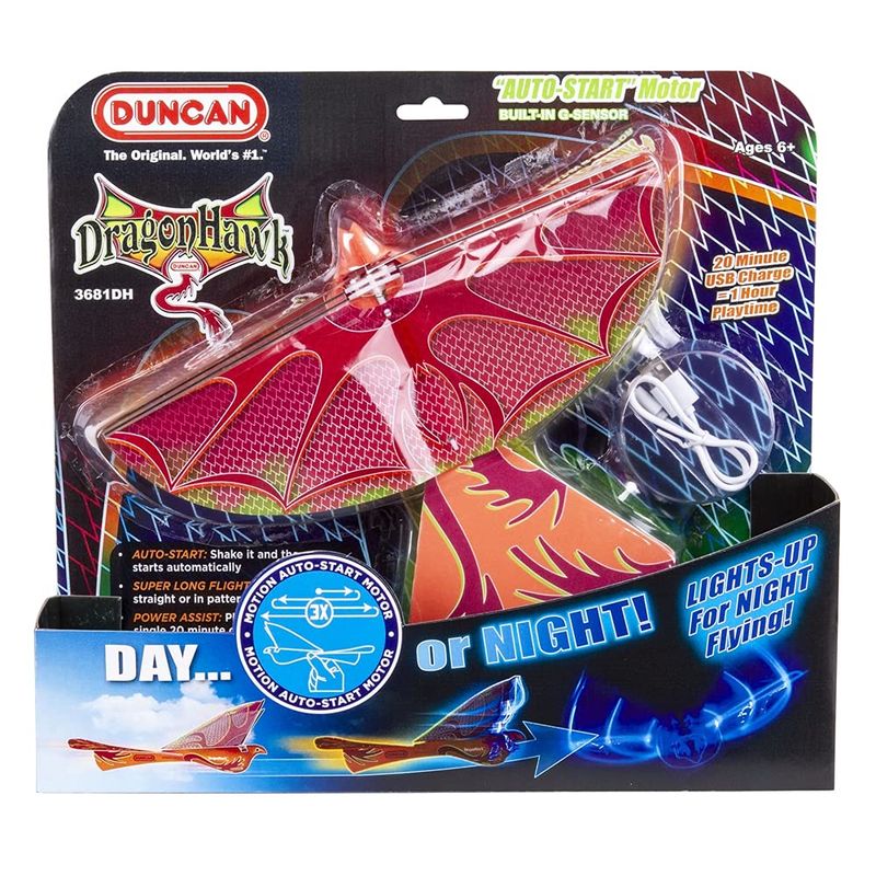 Duncan Toys Dragon Hawk Light-Up Flying Bird - Day/Night Motorized Toy ...