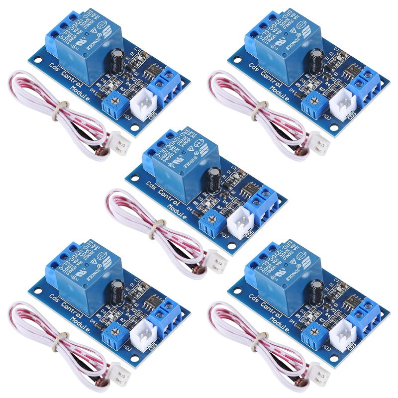D-FLIFE 5pcs XH-M131 Photoresistor Relay Module, DC 12V 10A Light Control Switch Photoresistor ...