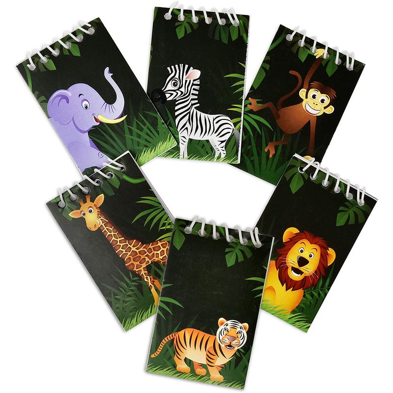 Gift Boutique 48 Count Zoo Jungle Animal Mini Notepads Safari Tropical Themed Favor Supplies ...