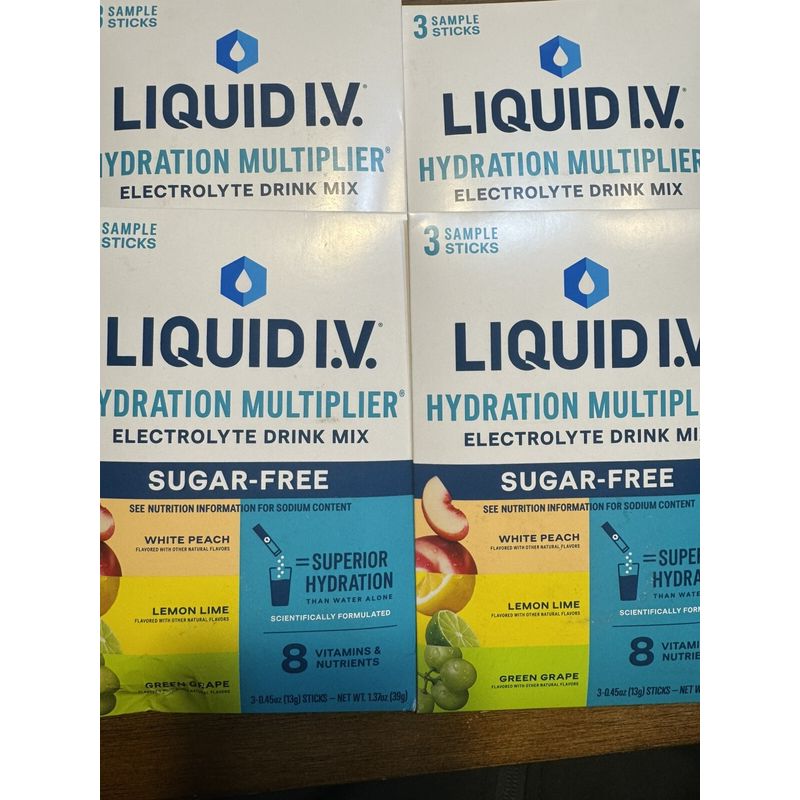 4x Liquid IV Sugar-Free Hydration Multiplier Electrolyte Drink 4x3 ...
