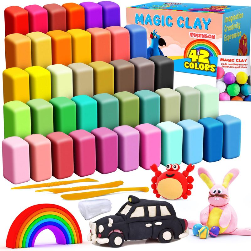 ESSENSON Air Dry Clay 42 Colors, Modeling Clay for Kids, DIY Molding ...