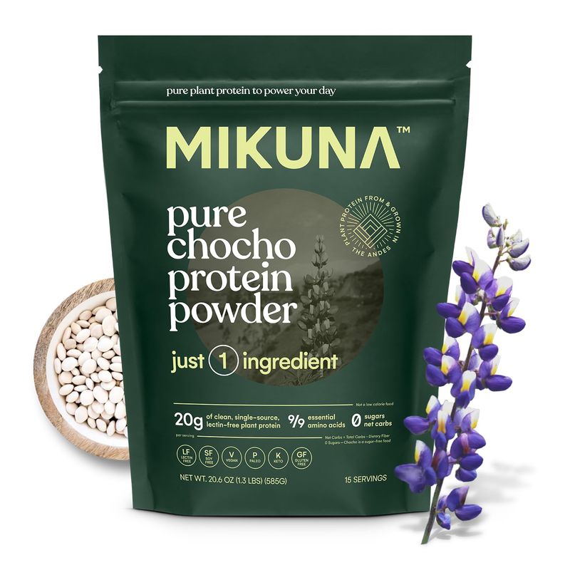Mikuna Vegan Protein Powder (Unflavored, 15 Servings) - Plant Based ...