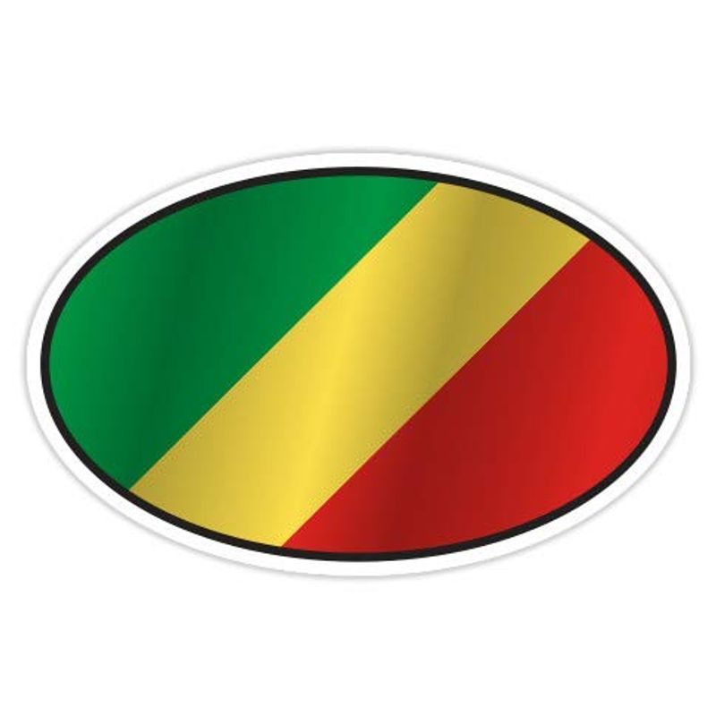 GT Graphics Republic of The Congo Flag Oval - 12" Vinyl Sticker ...