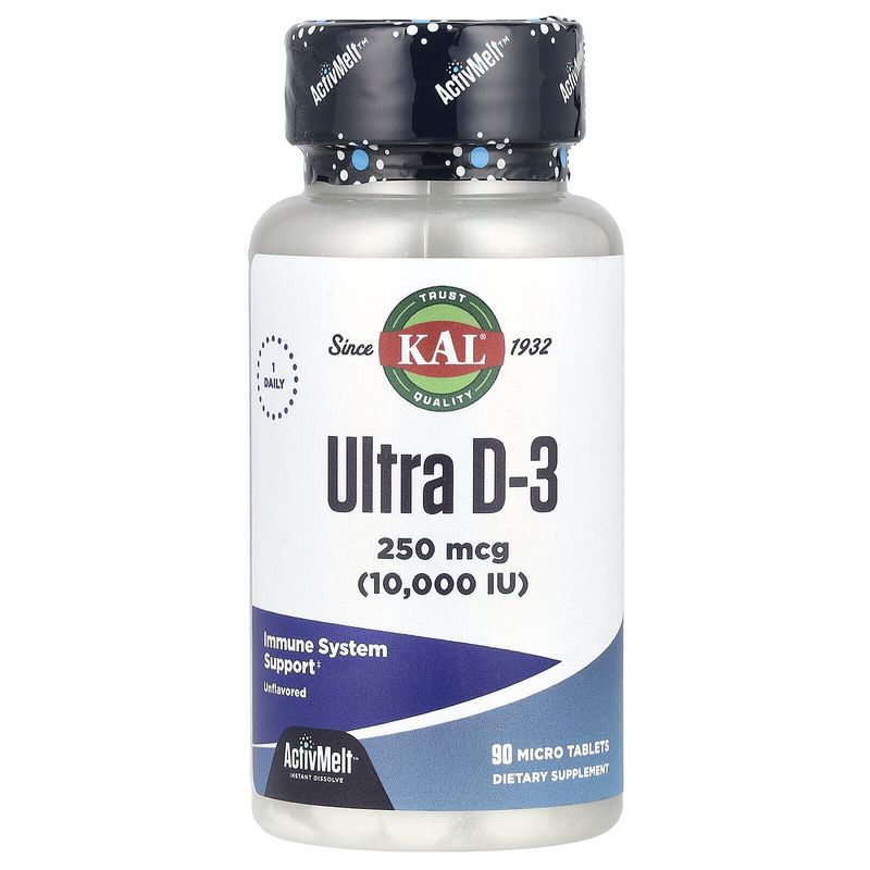 Ultra D-3, Unflavored, 250 mcg (10,000 IU), 90 Micro Tablets - Online ...