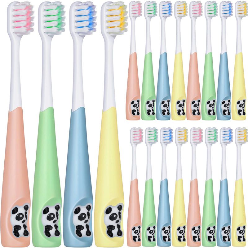 Dingion 24 Pieces Kids Toothbrush Children Manual Toothbrush Set Soft ...