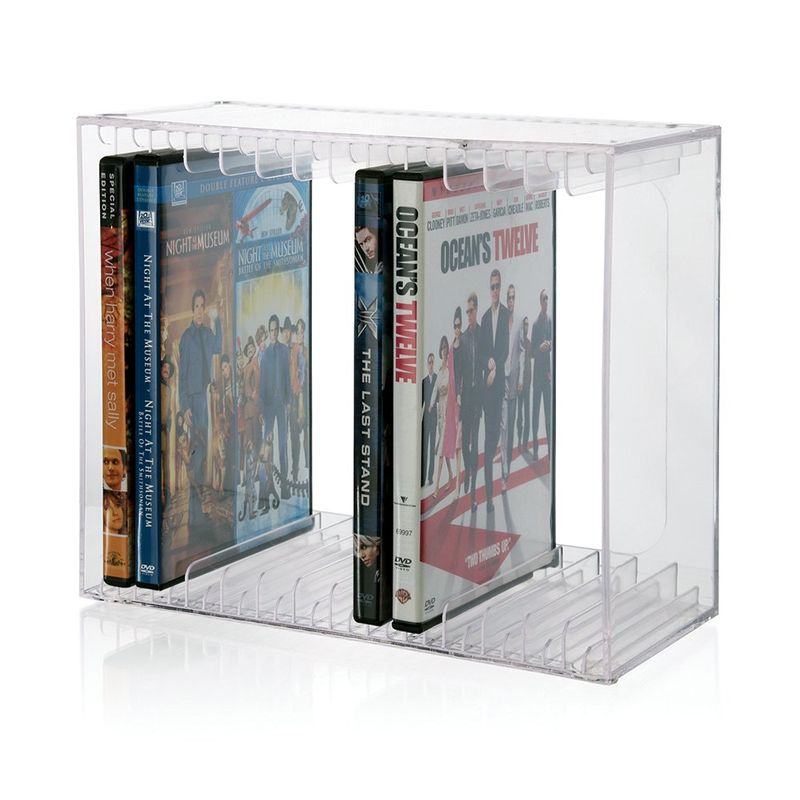 STORi Stackable Clear Plastic DVD Organizer with Rubber Feet ...