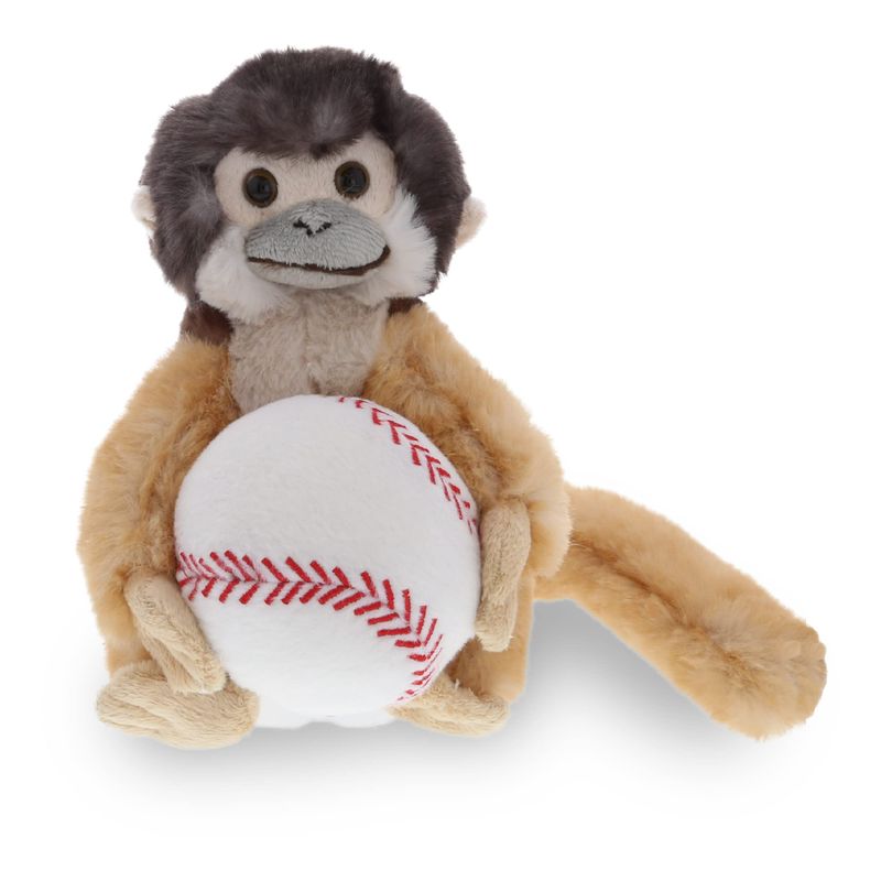DolliBu Squirrel Monkey Stuffed Animal with Baseball Plush - Soft Plush ...