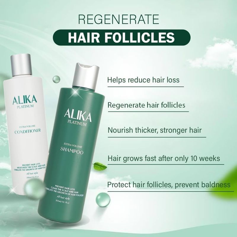 ALIKA Natural Hair Growth Shampoo And Conditioner Set For Women, Men ...