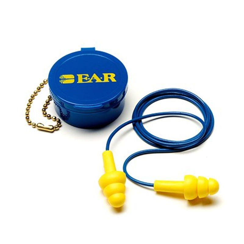Multiple Use E-A-R UltraFit Triple Flange Foam Corded Earplugs. (50 ...