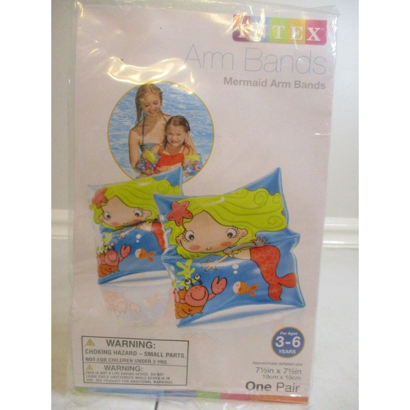 Intex Children's Inflatable Swim Mermaid Arm Bands Kids Floaties for ...